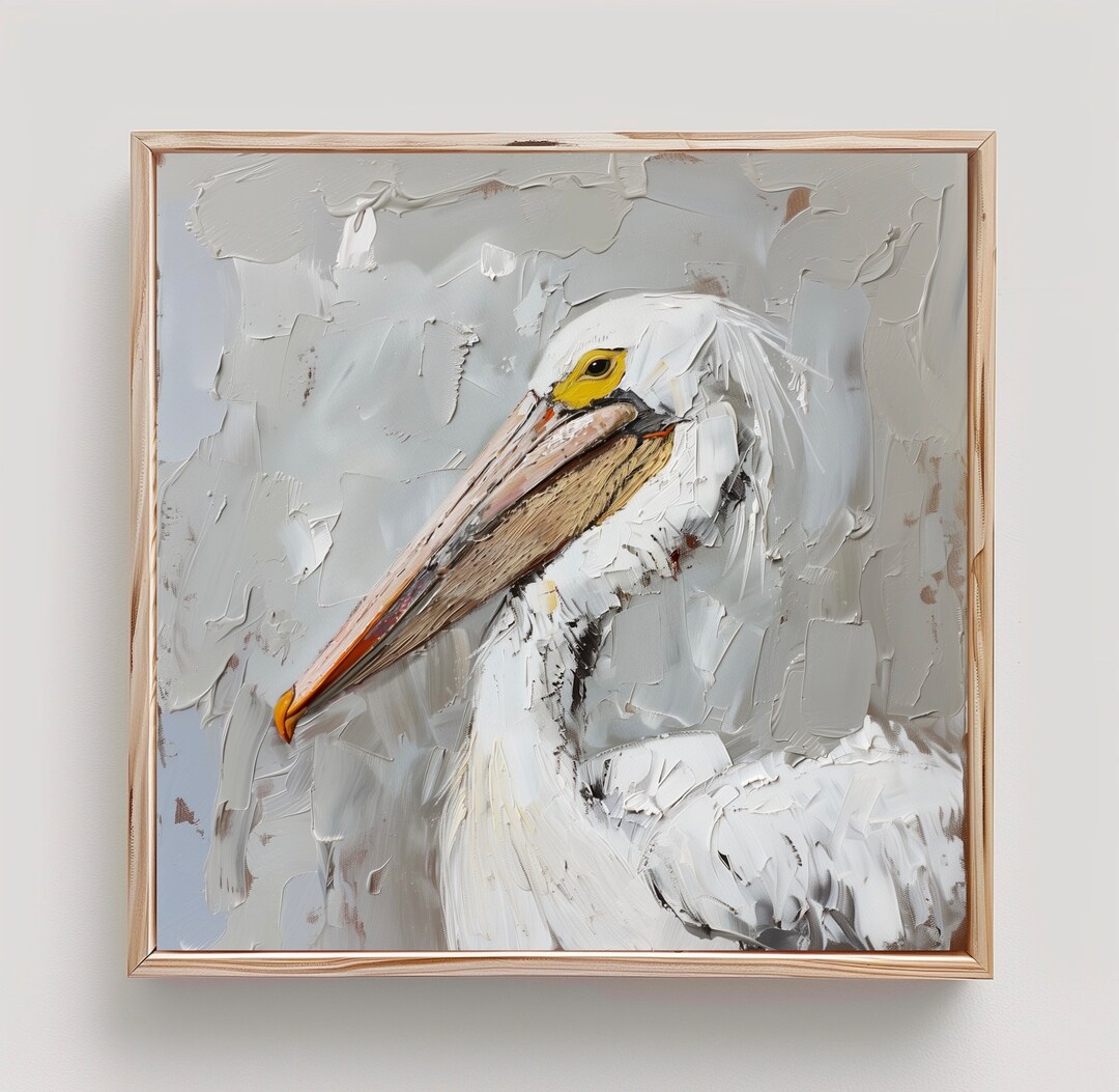 Pelican Painting American White Pelican Print From an Original Impasto ...