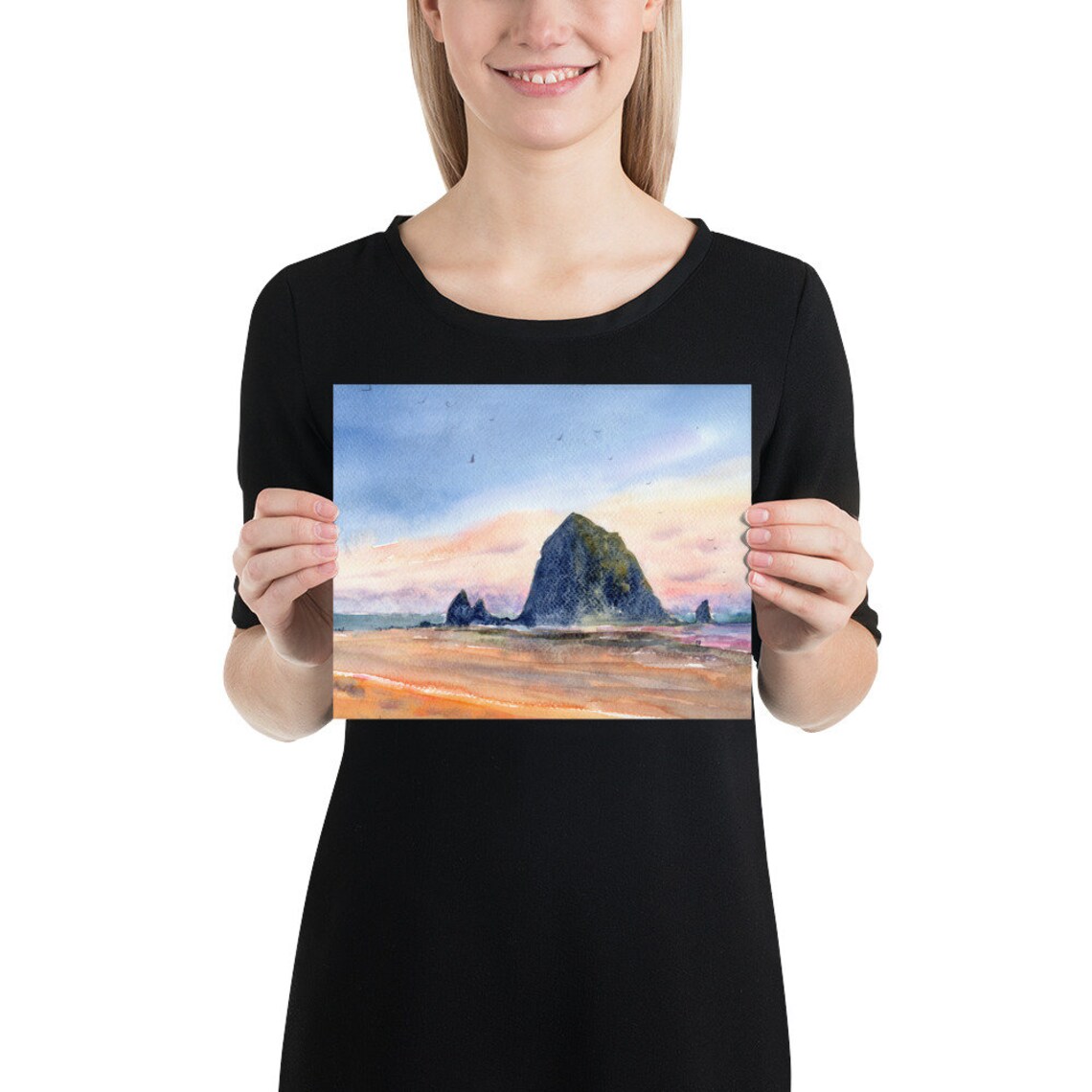 Cannon Beach Art Large Print Oregon Coast Poster Haystack Rock - Etsy