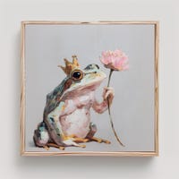 Wizard Frog Art Print: Pink Medieval Magician, Playful Wall Art - Etsy
