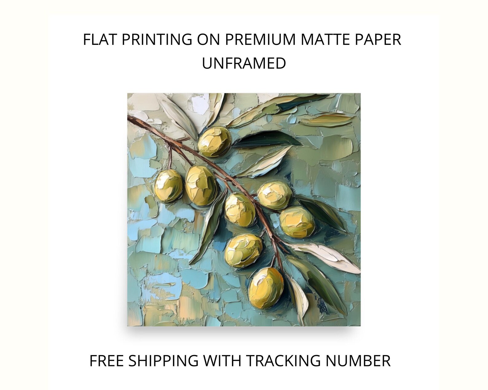 Olive Branch Print From an Original Impasto Oil Painting - Etsy