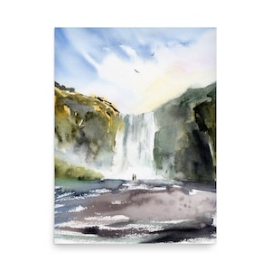 Iceland Painting Skogafoss Fine Art Extra Large Print Icelandic ...