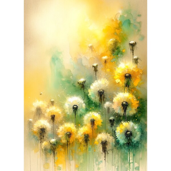 Dandelion Painting - Etsy