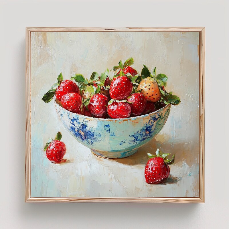 Strawberry Art - Etsy