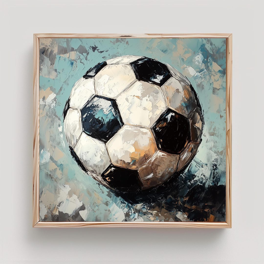 Soccer Ball Print From an Original Impasto Oil Painting - Etsy UK