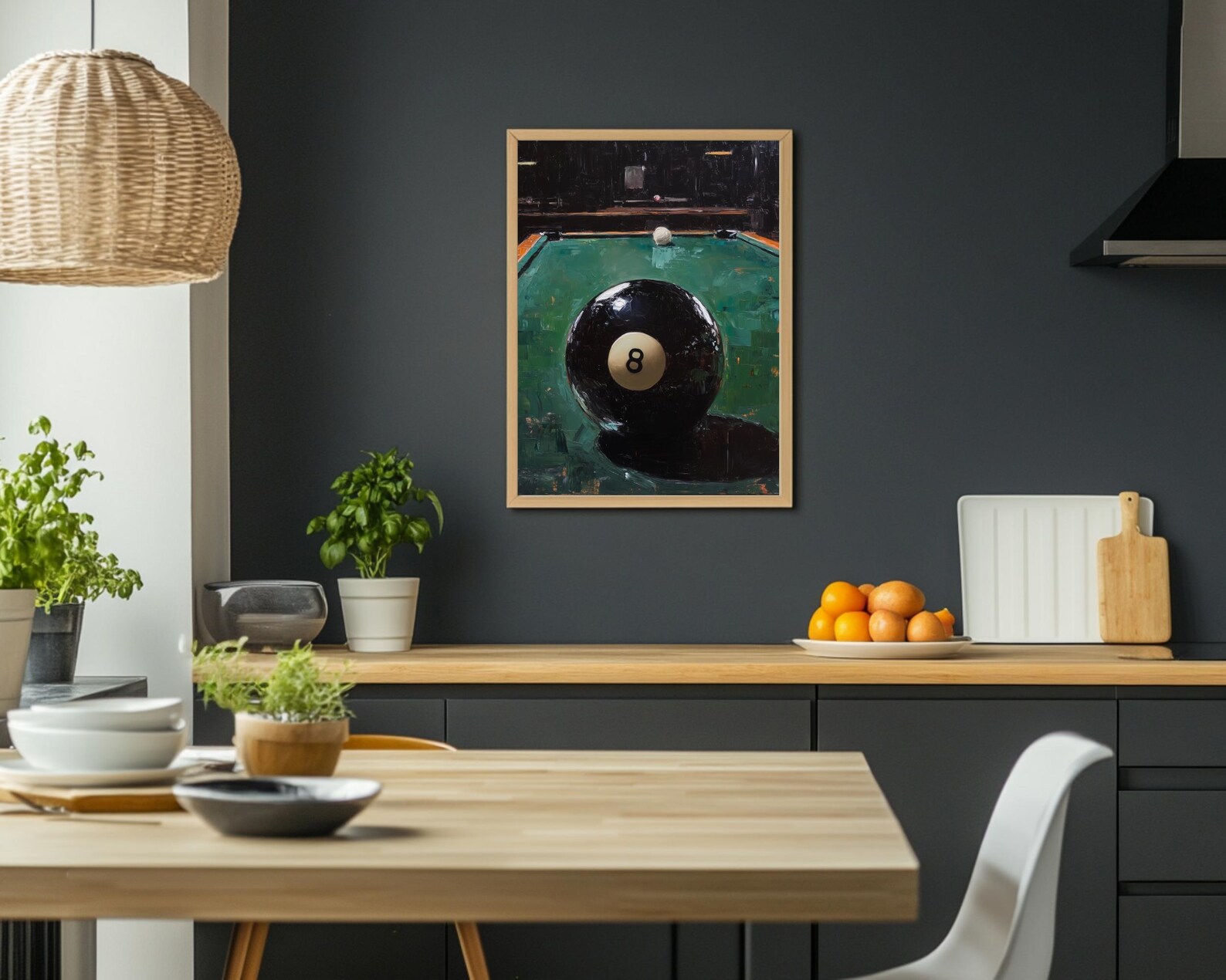 8 Ball Pool Painting: Billiard Room Wall Art Print - Etsy