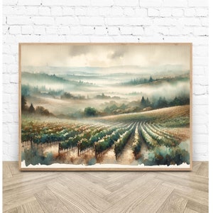 Napa Valley Art Vineyard Print Landscape California Painting Print ...