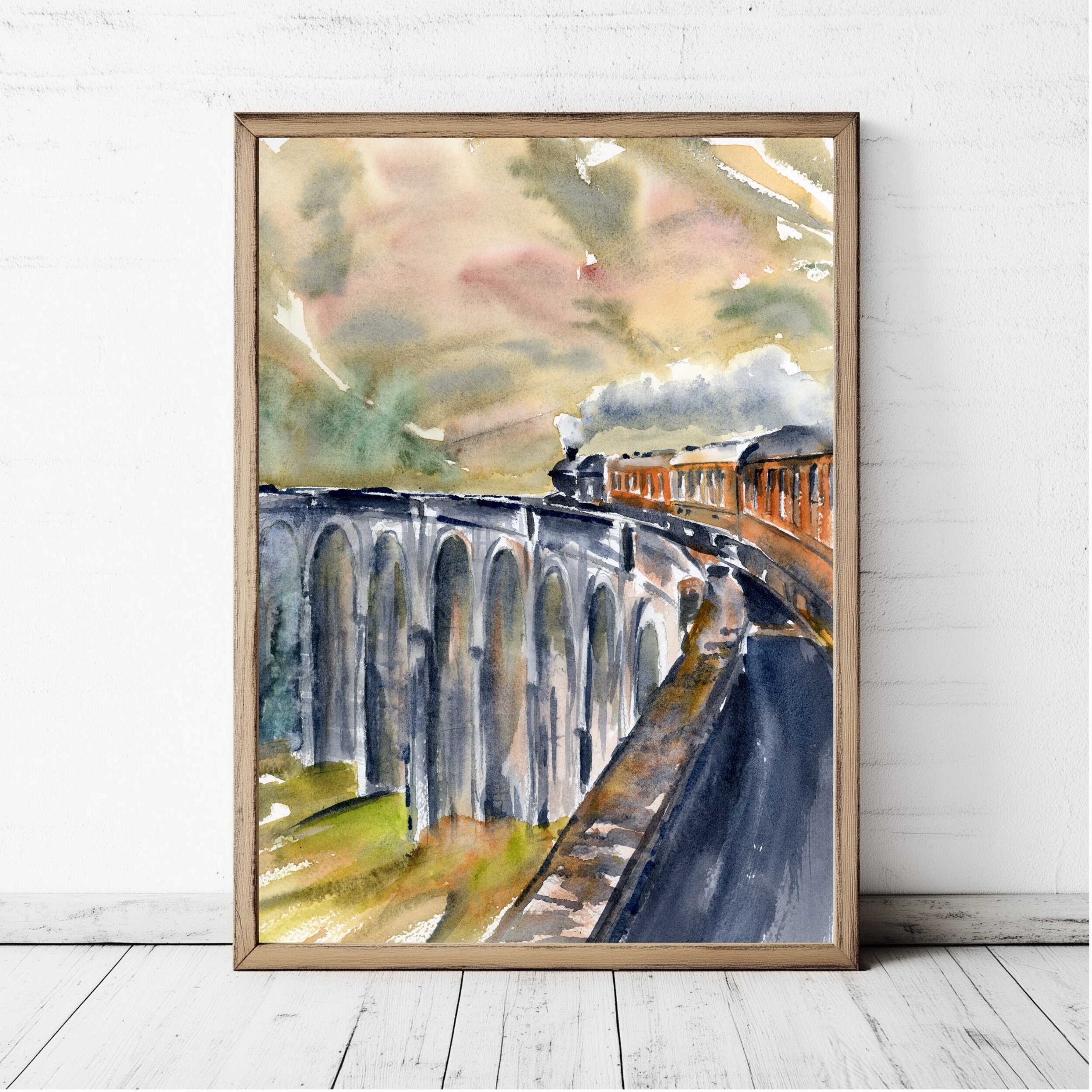 Scotland Art Glenfinnan Viaduct Print Scottish Landscape Painting Print ...