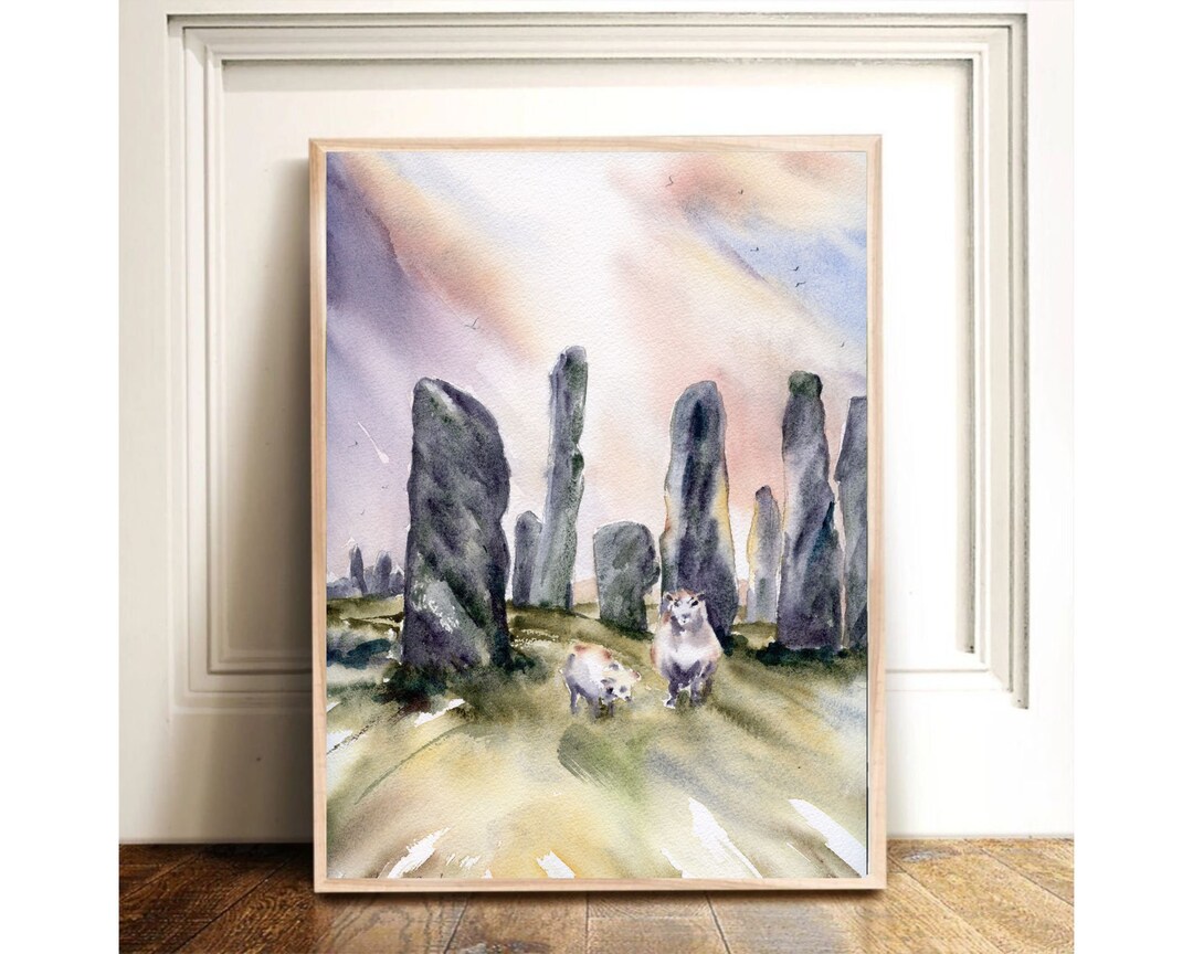 Scotland Painting Callanish Art Large PRINT Callanish Standing - Etsy