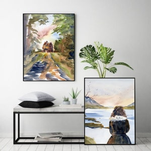Outlander Fine Art Large Print Castle Painting Scottish Landscape Lake ...