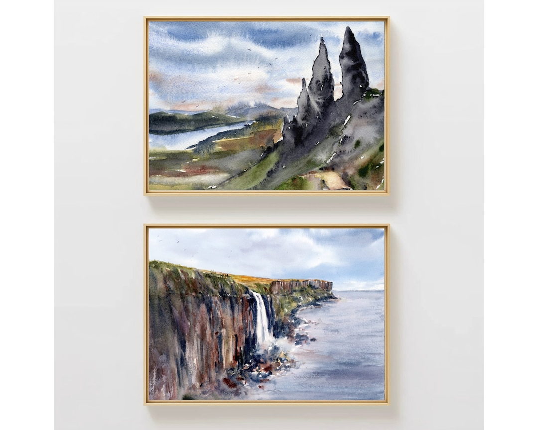 Isle of Skye Painting Old Man of Storr Art PRINT Kilt Rock Wall Art ...