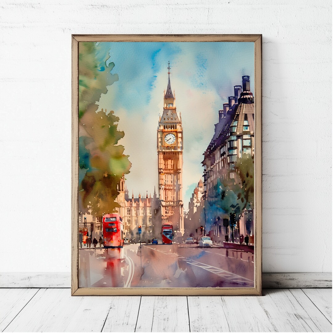 London Painting Big Ben Art Print England Travel Gift London Watercolor ...