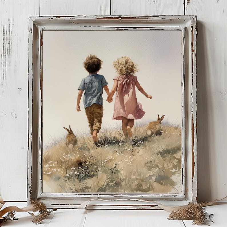 Brother and Sister Art Print: Siblings Watercolor Painting - Etsy