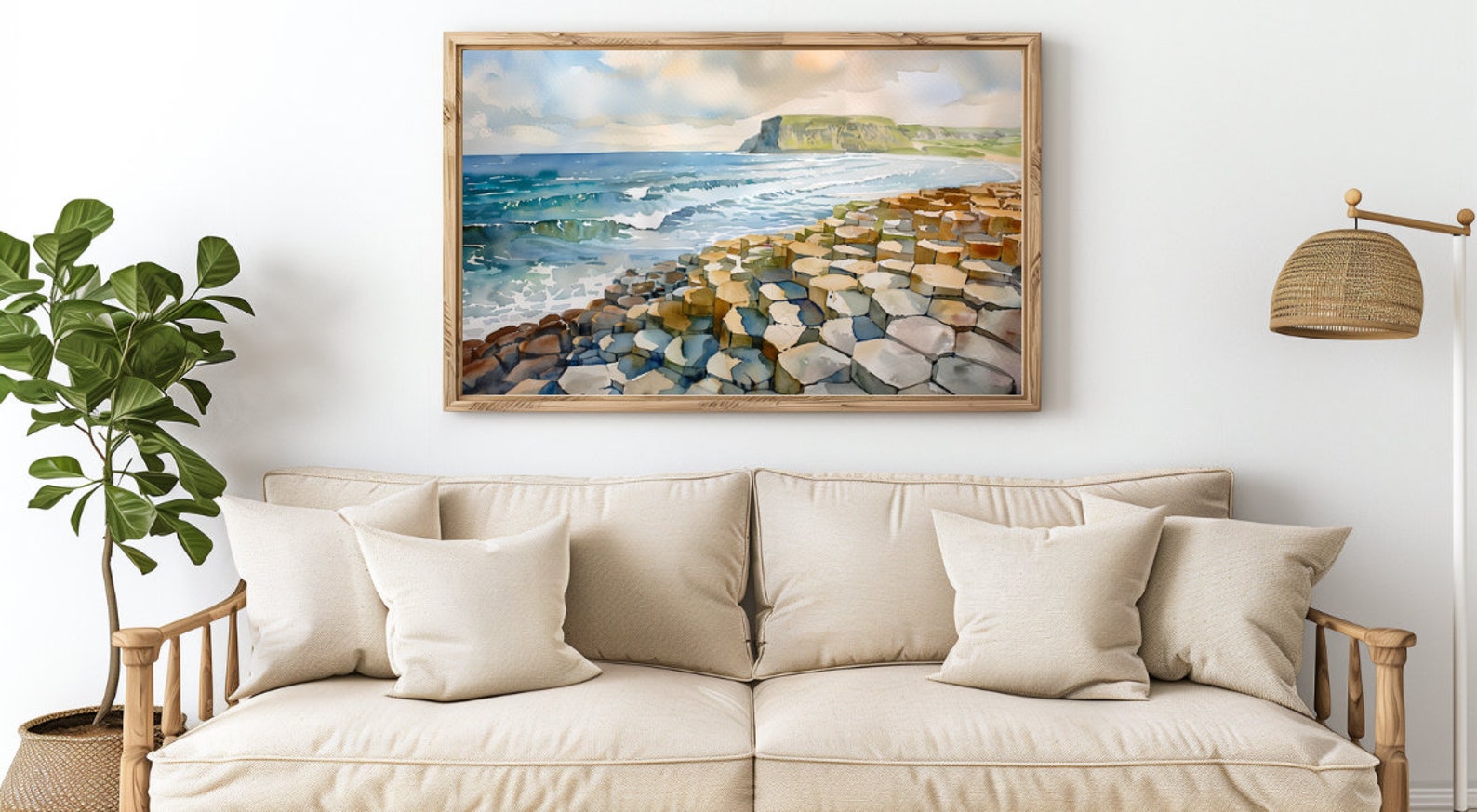 Giant's Causeway Art Northern Ireland Print County Antrim Painting ...