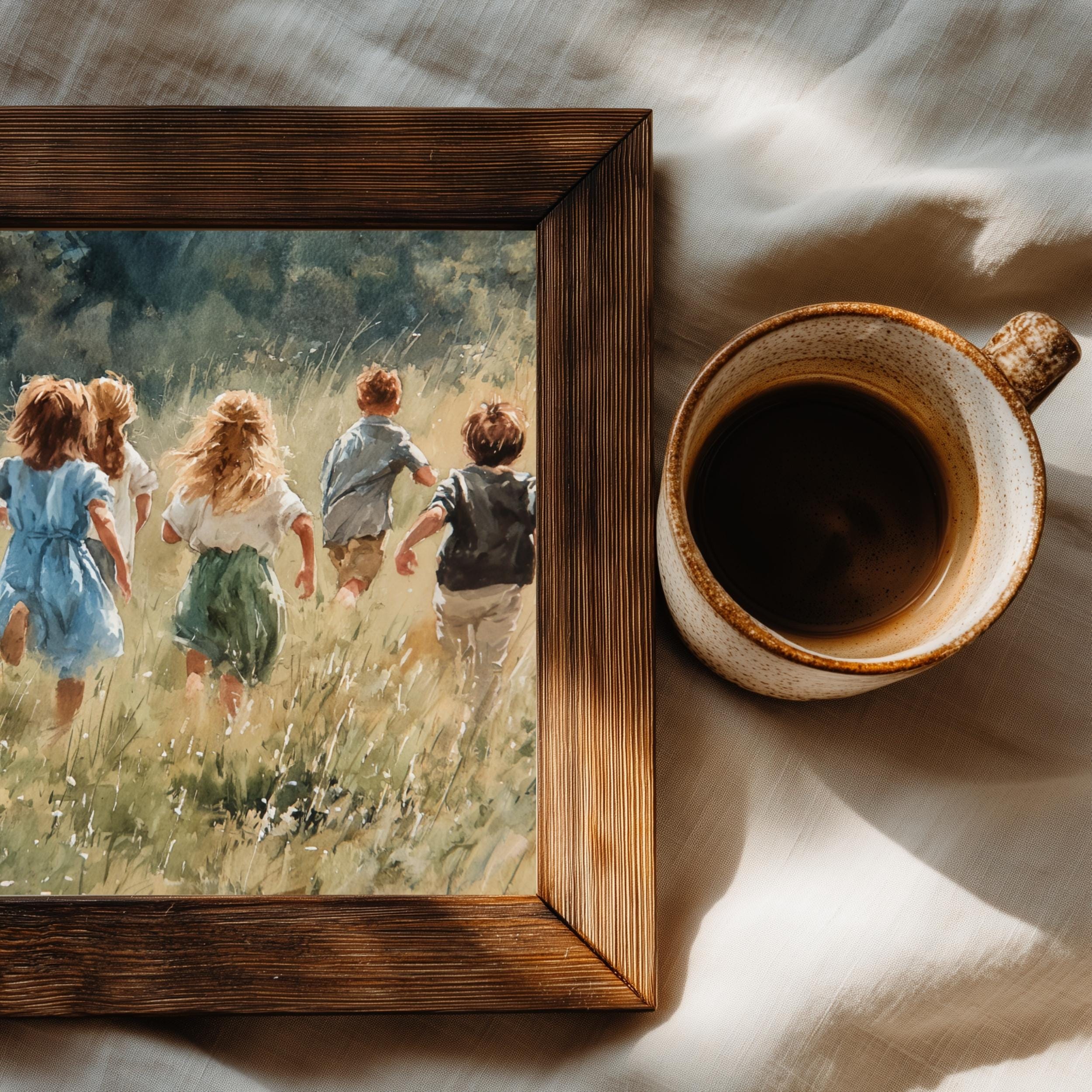 Sibling Art Four Sisters Two Brothers Print Watercolor Painting - Etsy
