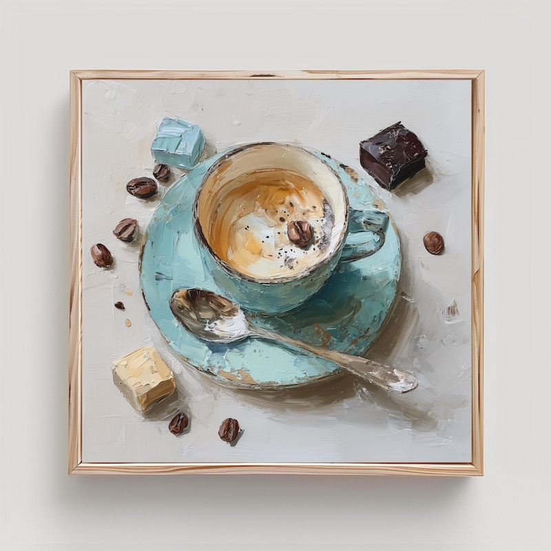 Coffee Cake Oil Painting - Etsy