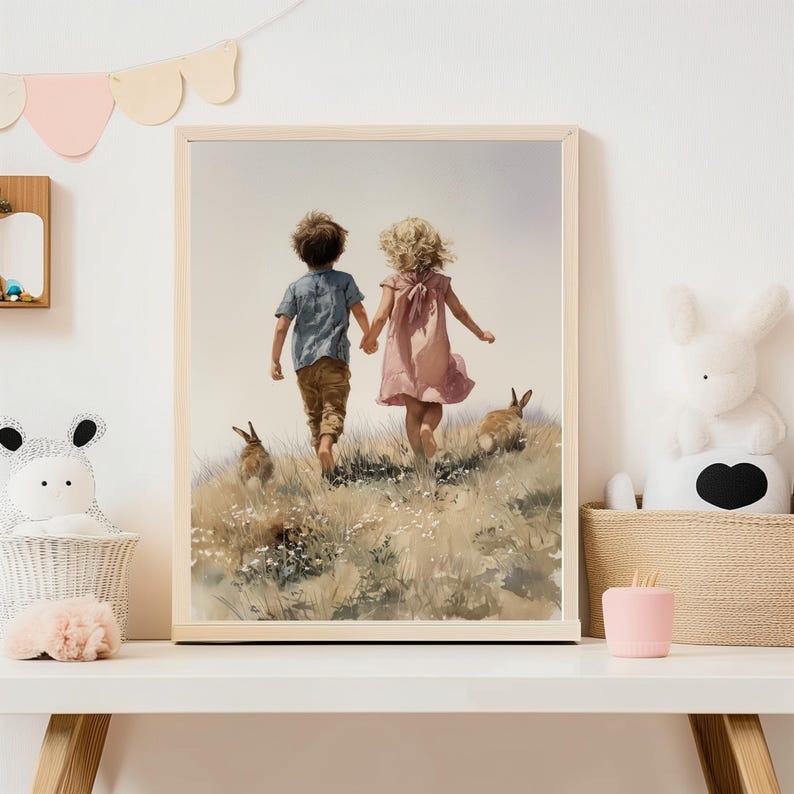 Brother and Sister Art Print: Siblings Watercolor Painting - Etsy