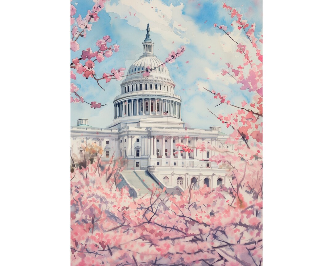 Capitol Building Painting Washington DC Painting Art United States ...
