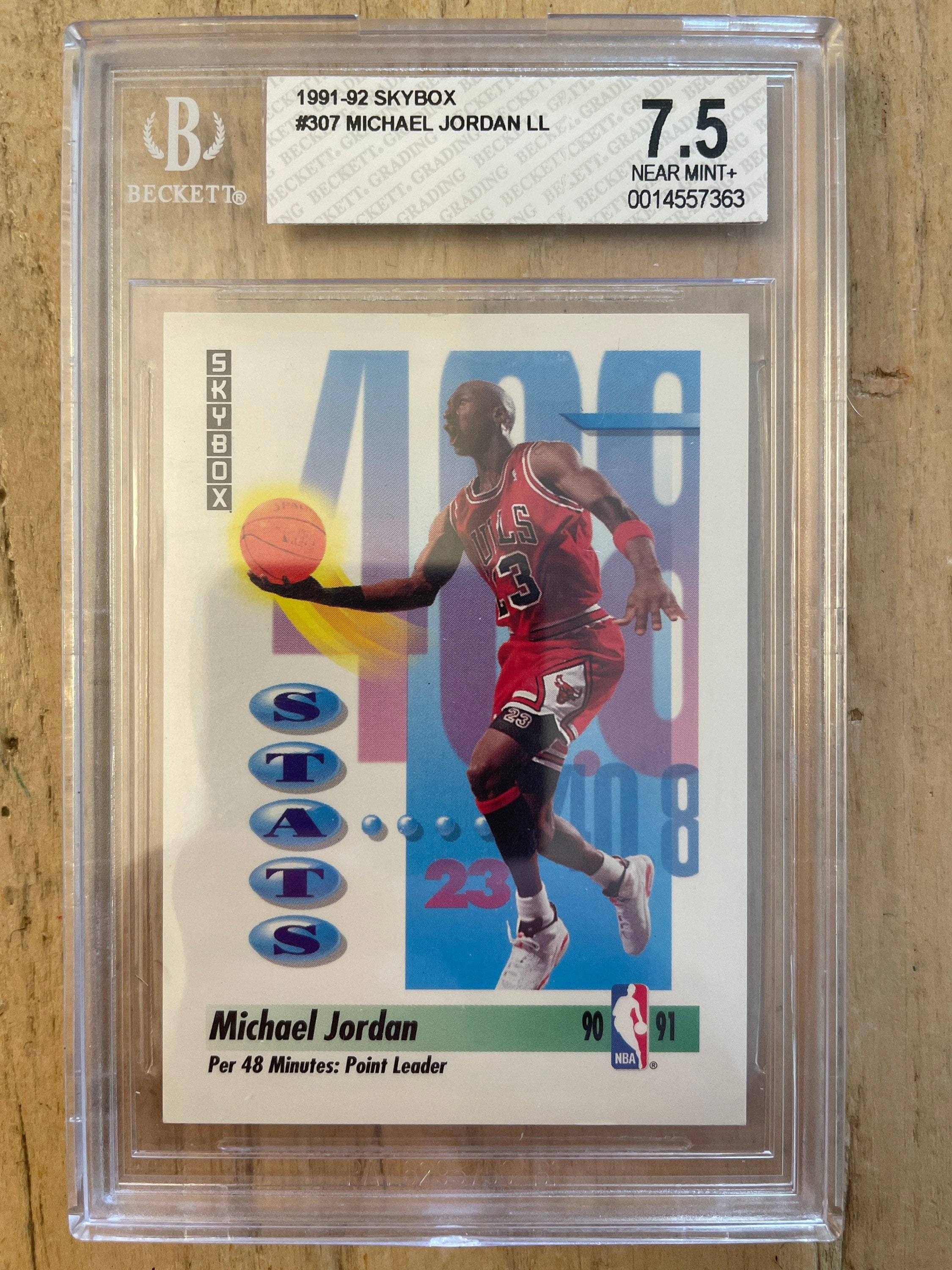 1991-1992 Skybox Michael Jordan League Leader Points - #307 BGS 7.5 ...