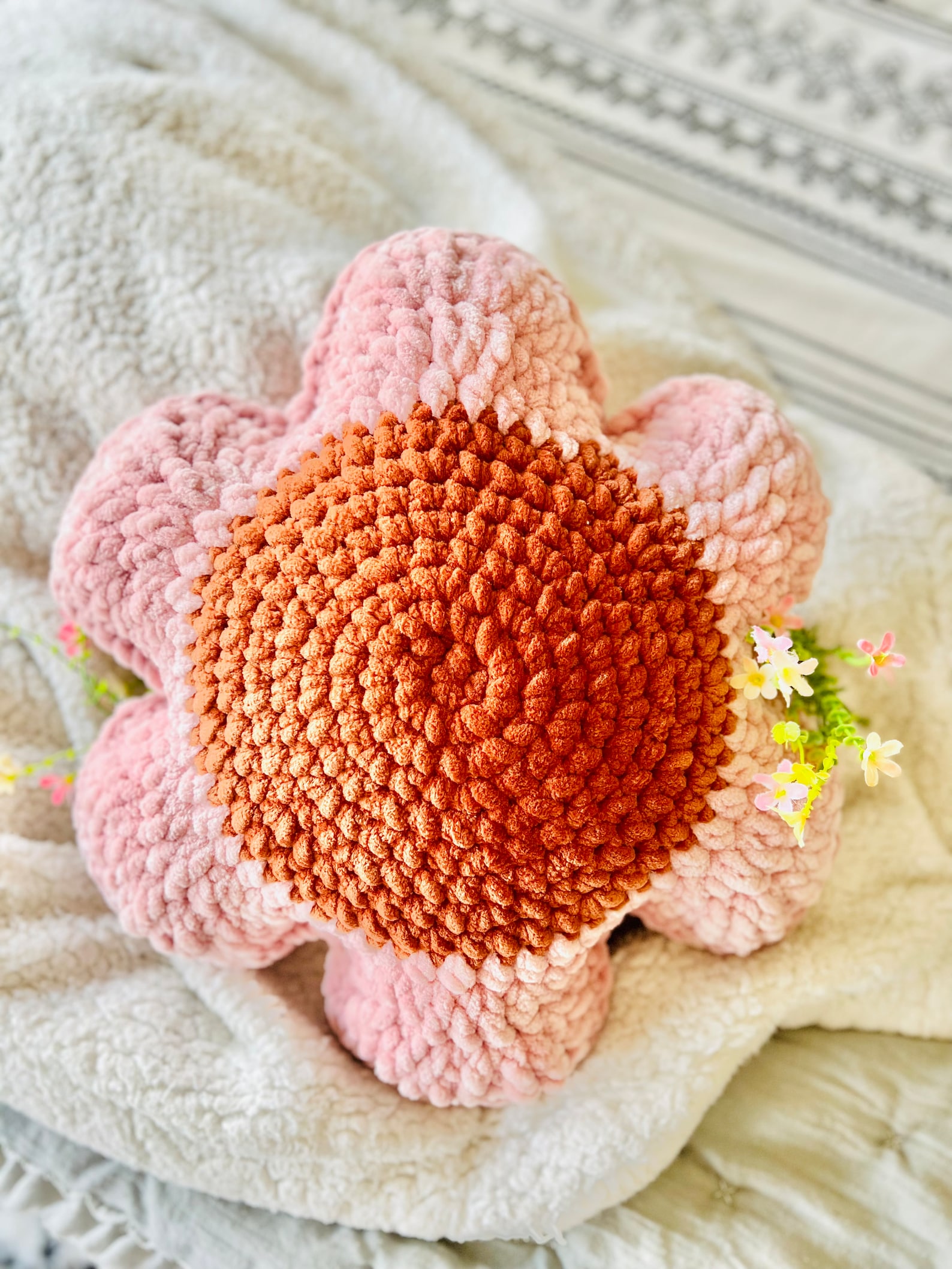 Daisy Pillow | Chunky Crochet Flower Pillow | Flower Decor | Nursery ...