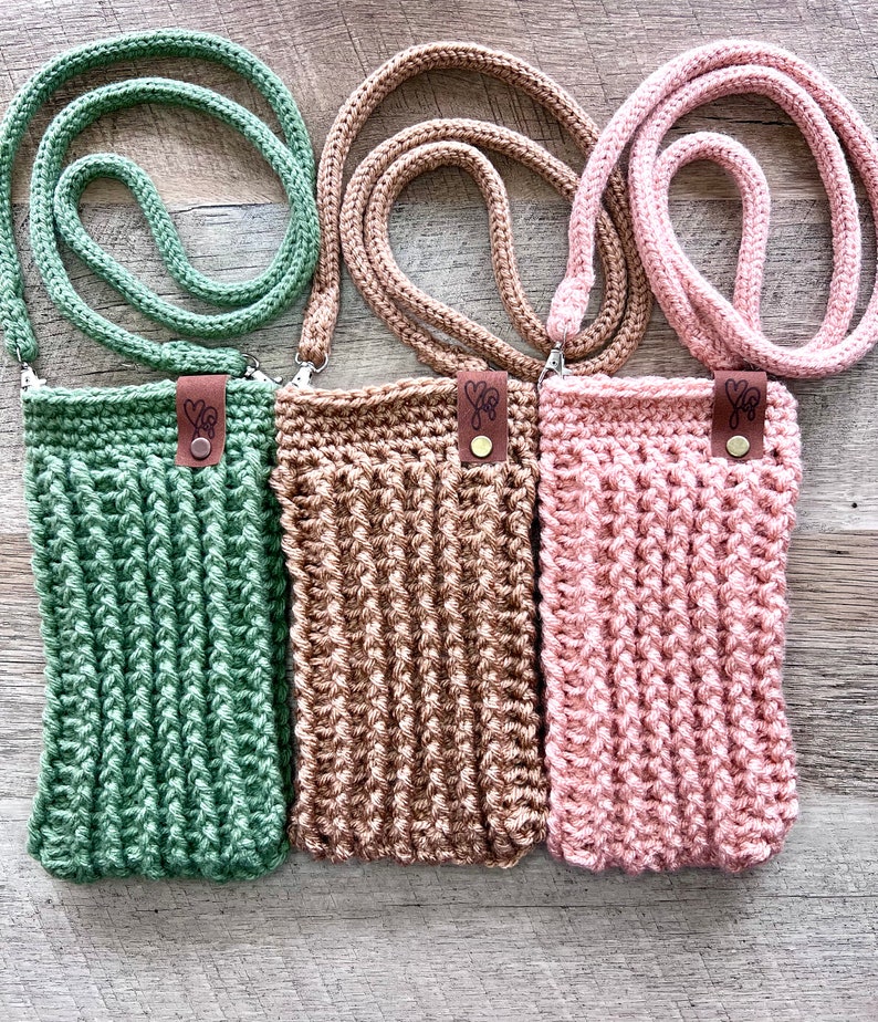 Crossbody Crochet Phone Bag | Boho Phone Holder | Crochet Phone Purse ...