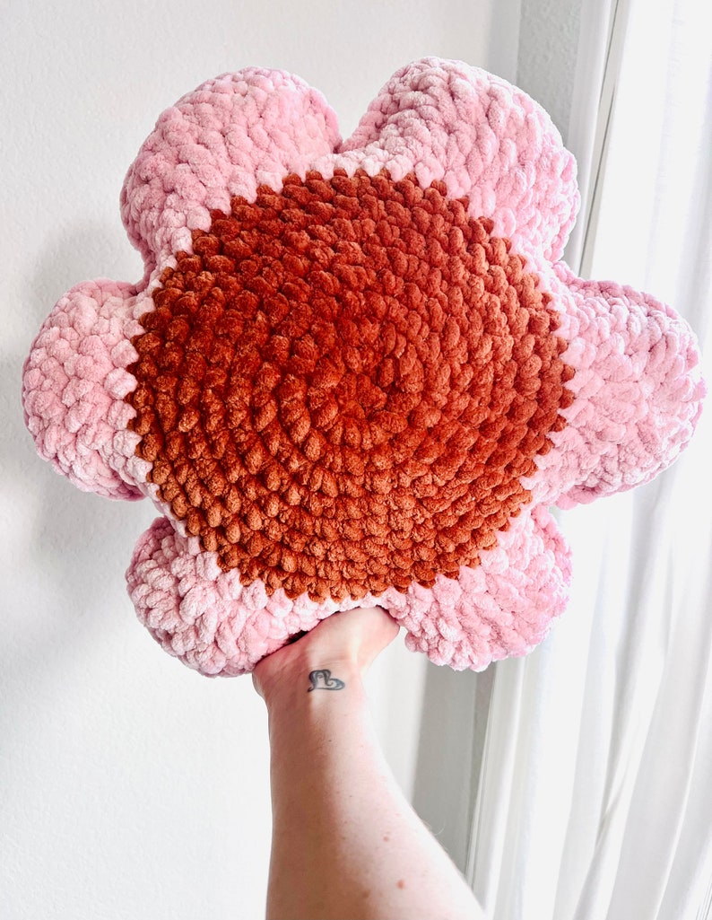 Daisy Pillow | Chunky Crochet Flower Pillow | Flower Decor | Nursery ...