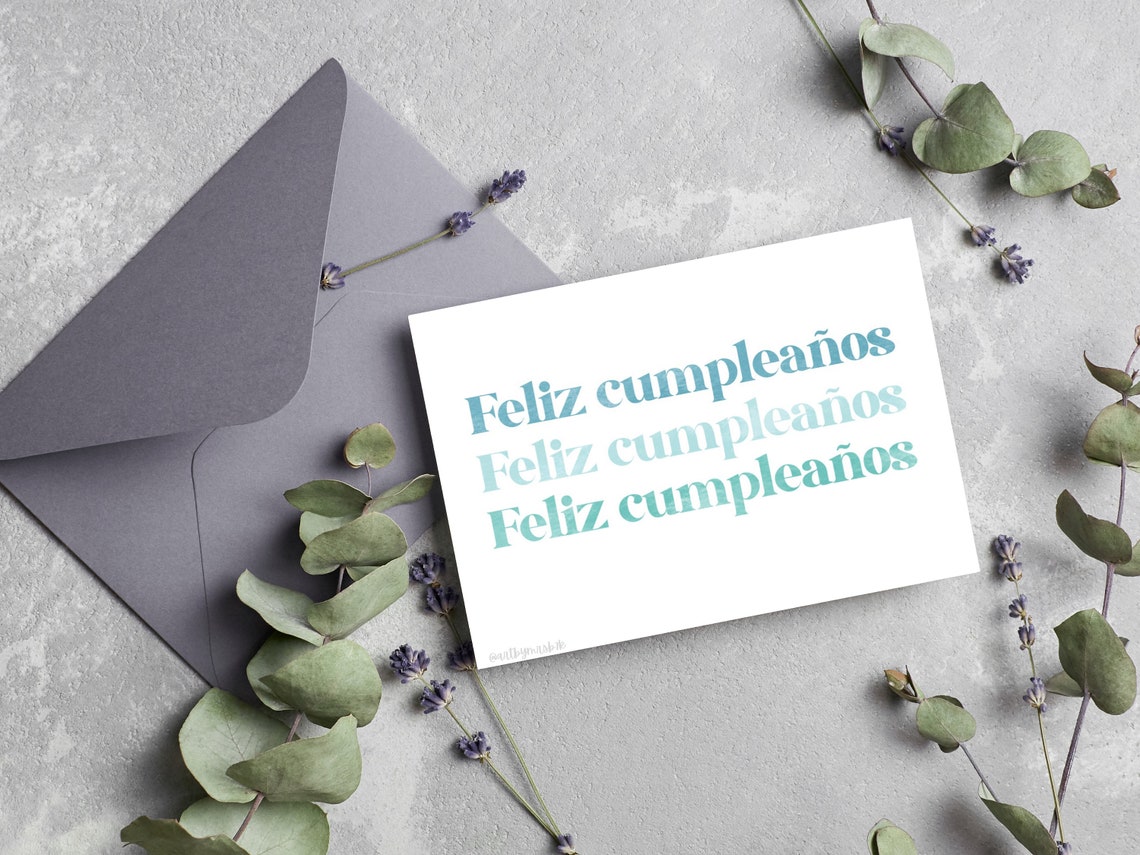 Printable Spanish Happy Birthday Cards. Feliz Cumpleanos. Set - Etsy