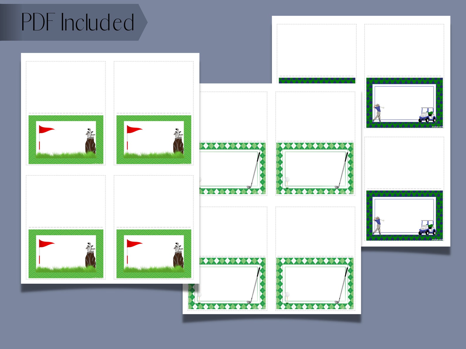 EDITABLE Golf Themed Party Place Cards Printable Food Cards - Etsy