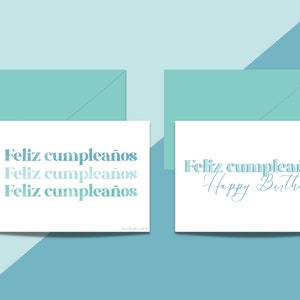 Printable Spanish Happy Birthday Cards. Feliz Cumpleanos. Set - Etsy