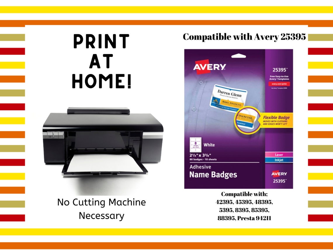 Hello My Name is Printable Name Tag Stickers Fall Themed - Etsy