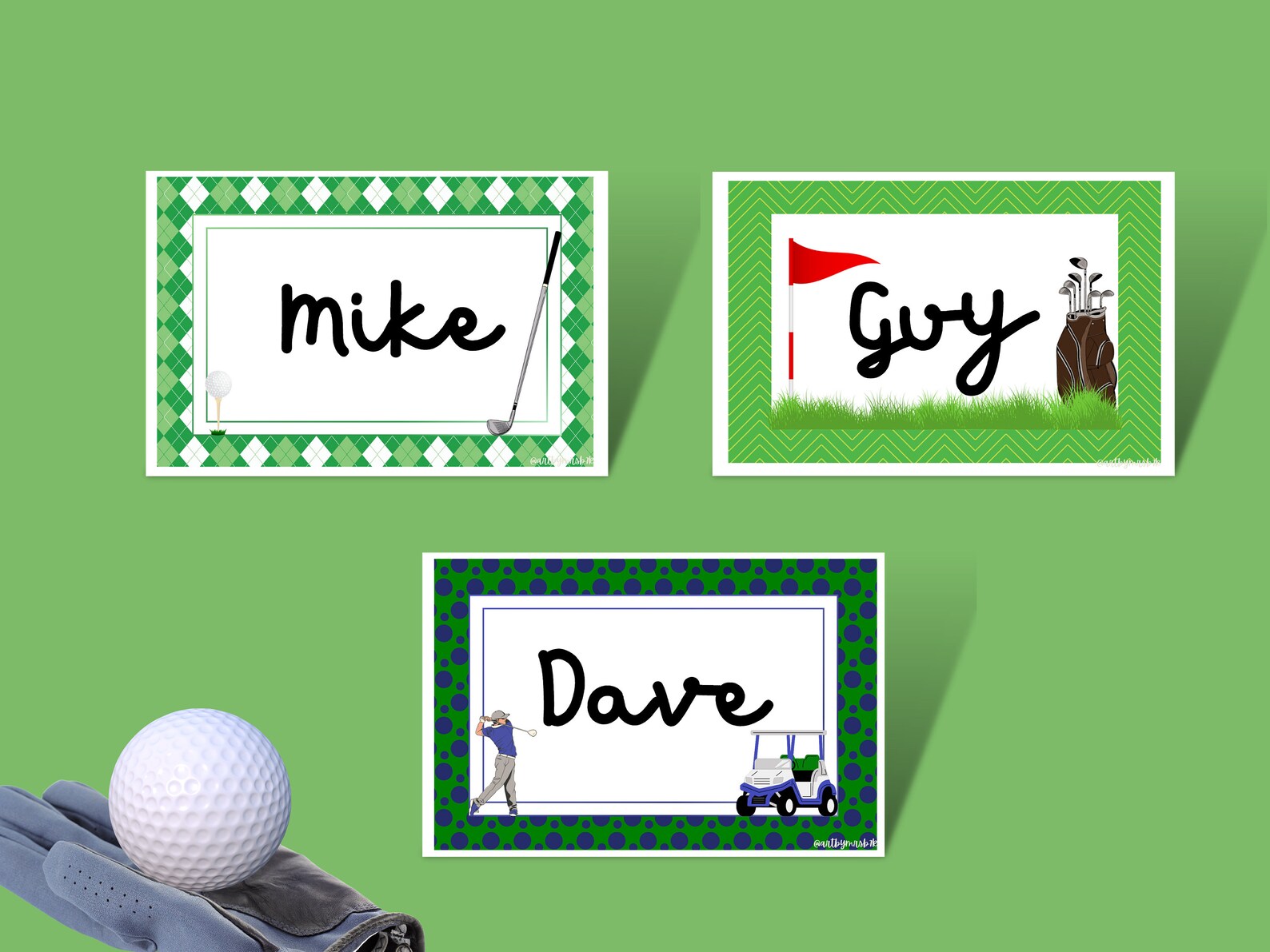 EDITABLE Golf Themed Party Place Cards Printable Food Cards - Etsy