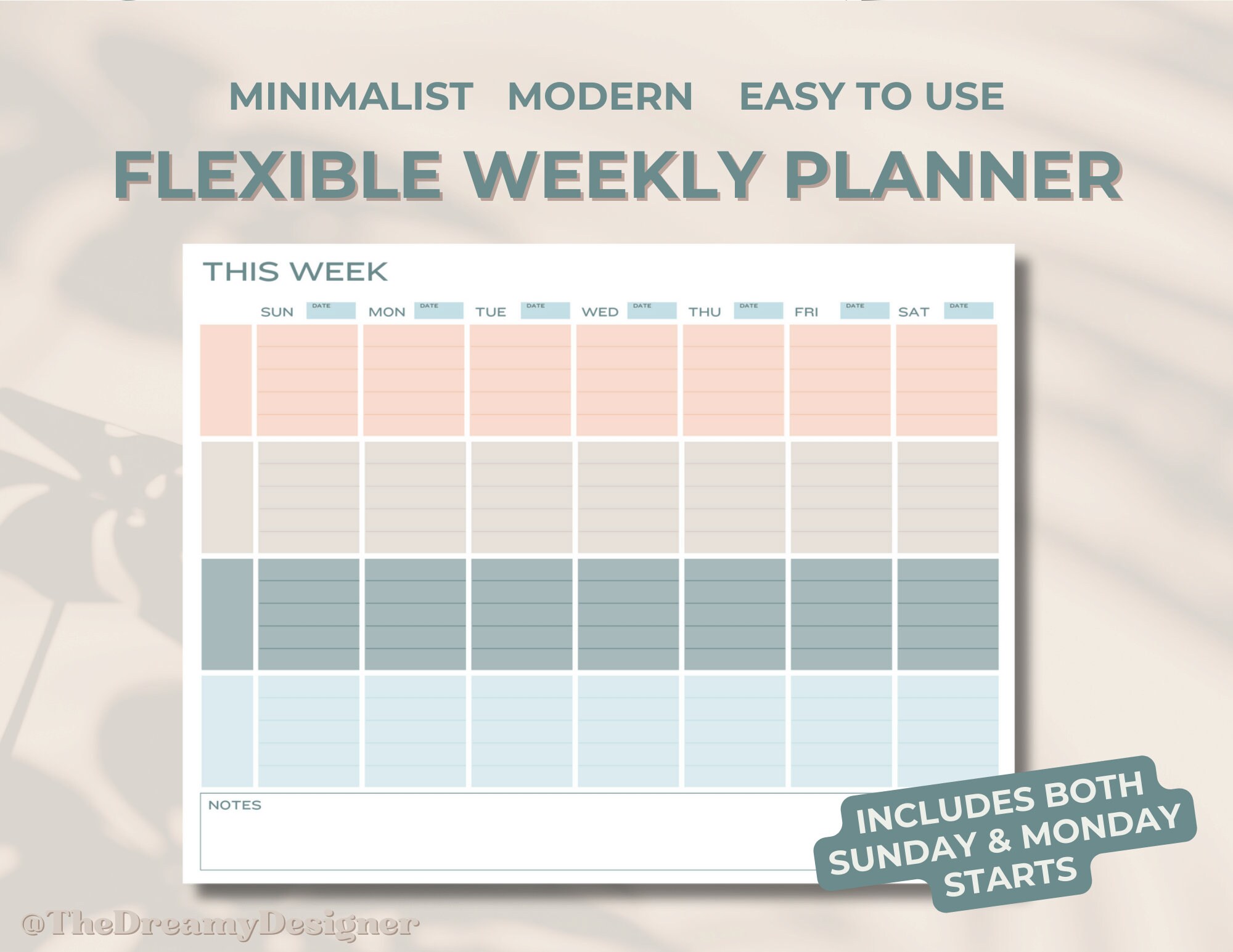 Household Planner, Family Planner, Week at a Glance, Printable Weekly ...