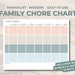 Family Chore Chart, Family Planner, Week at a Glance, Printable Weekly ...