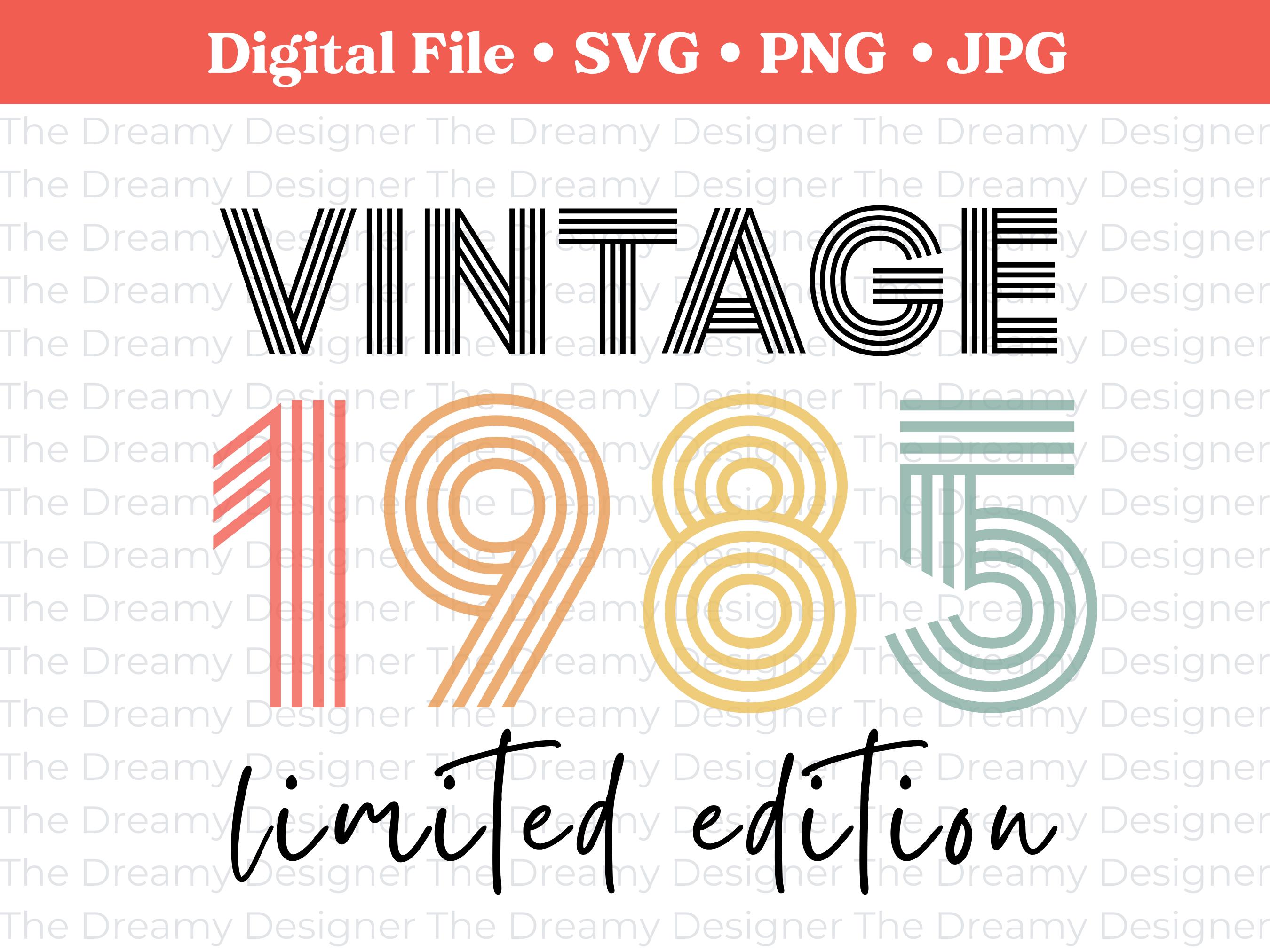 Vintage 1985 Limited Edition SVG, Retro 40th Birthday PNG, 1985 ...