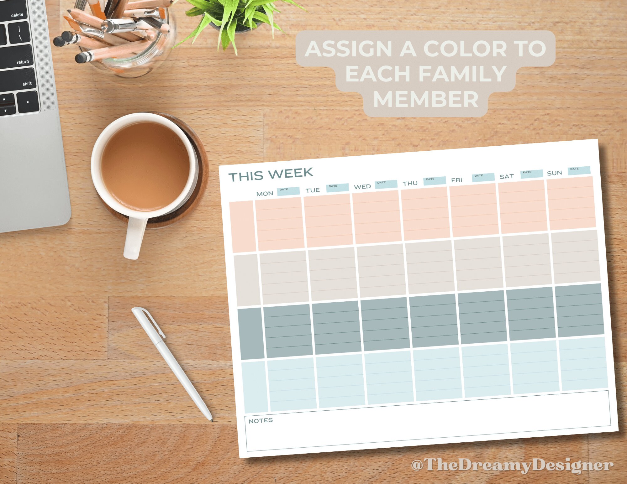 Household Planner, Family Planner, Week at a Glance, Printable Weekly ...