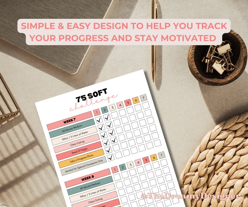 75 Soft Challenge Printable PDF, 75 Soft Tracker, 75 Soft Checklist, 75 ...
