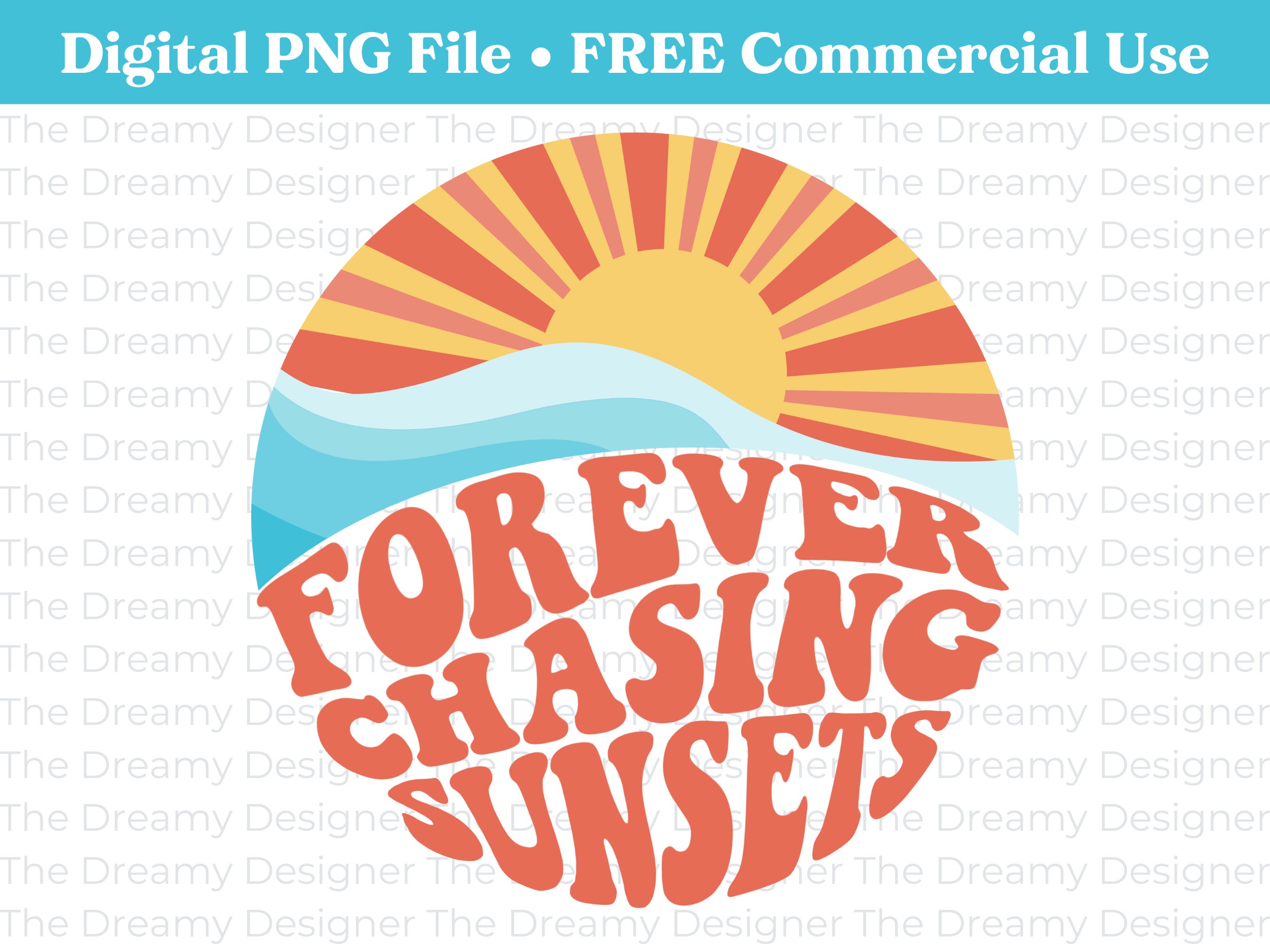 Forever Chasing Sunsets PNG, Retro Sunset, Aesthetic PNG, Summer Quotes ...