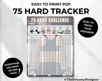 75 Hard Challenge Checklist Tracker - Etsy