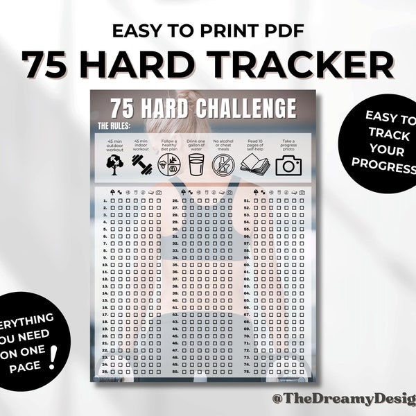 75 Hard Printable - Etsy