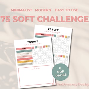 75 Soft Challenge Printable PDF, 75 Soft Tracker, 75 Soft Checklist, 75 ...