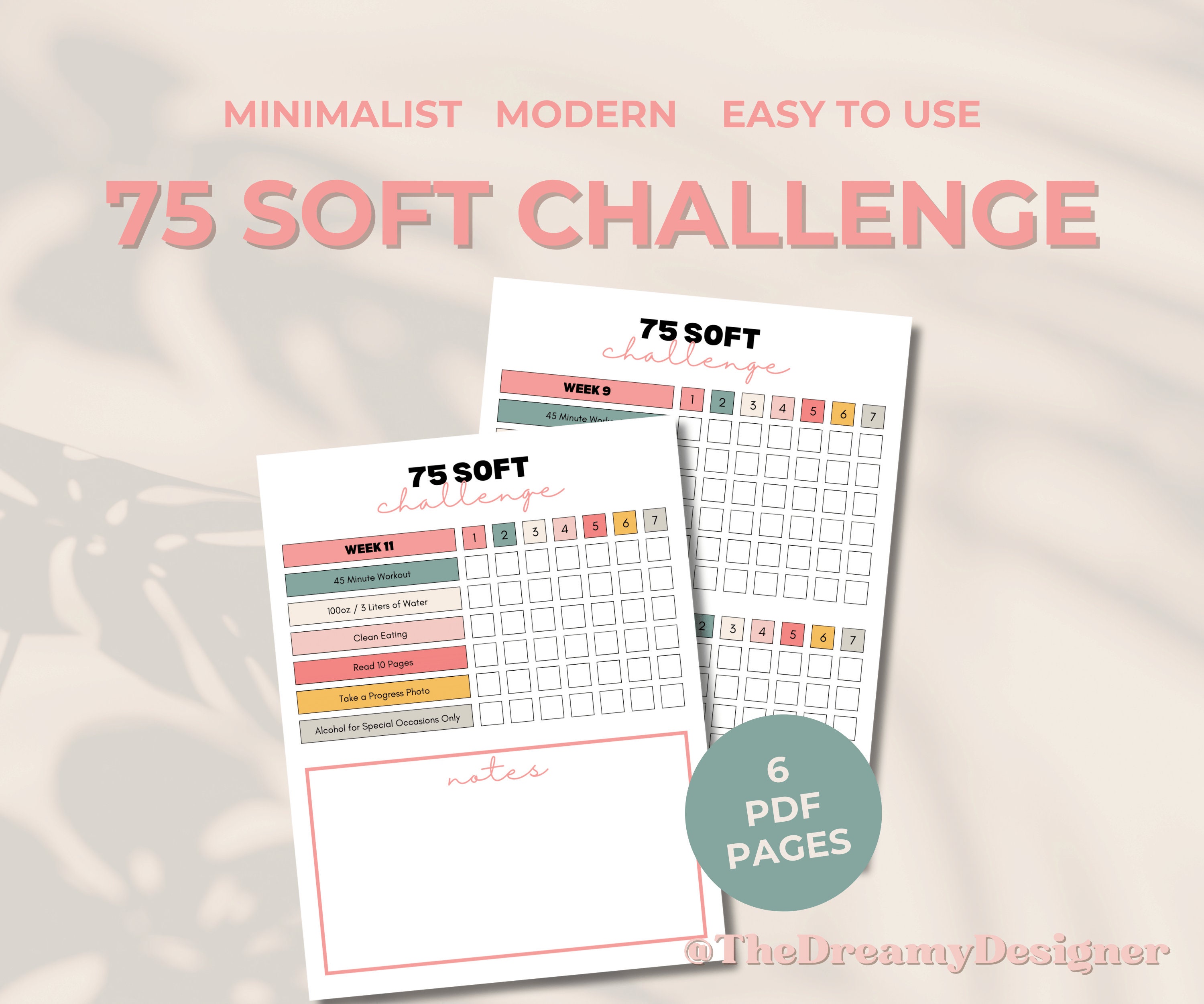 75 Soft Challenge Printable PDF, 75 Soft Tracker, 75 Soft Checklist, 75 ...