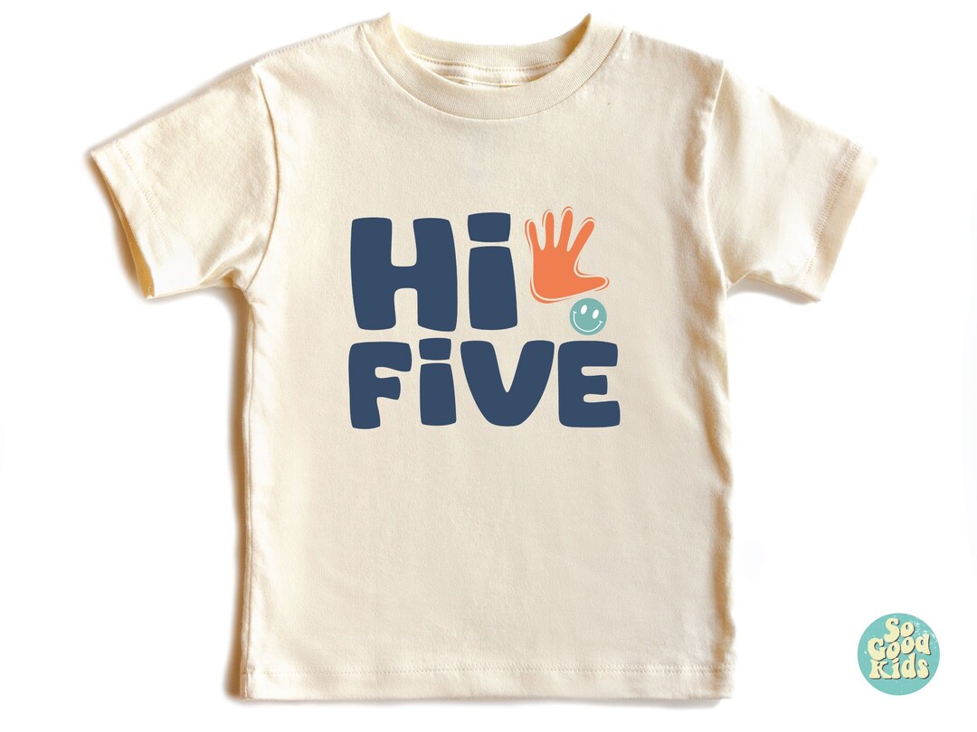 Hi Five Birthday Shirt, Birthday Toddler Shirt, Fifth Birthday Kids ...