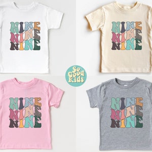 Nine Shirt, Ninth Birthday Shirt, Nine Nine Nine Shirt, 9th Birthday ...