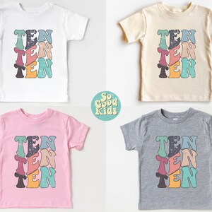 Ten Ten Ten Shirt, Wavy Ten Shirt, Ten Year Old Gift, Tenth Birthday ...