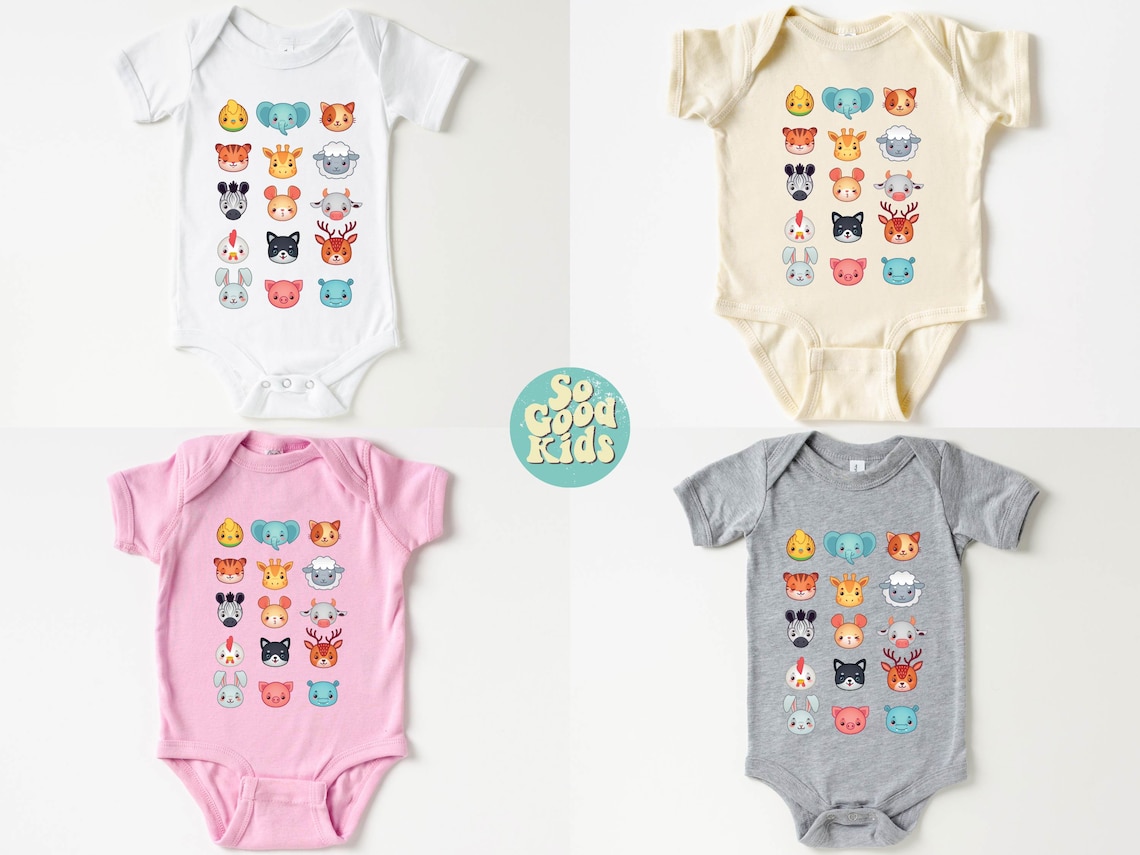 Baby Animals Toddler Shirt, Kids Zoo Shirt, Cute Animals Baby Bodysuit ...