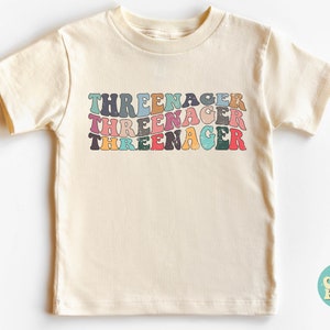 Threenager Shirt, Three Year Birthday Shirt, Three Year Old Gift, Third ...