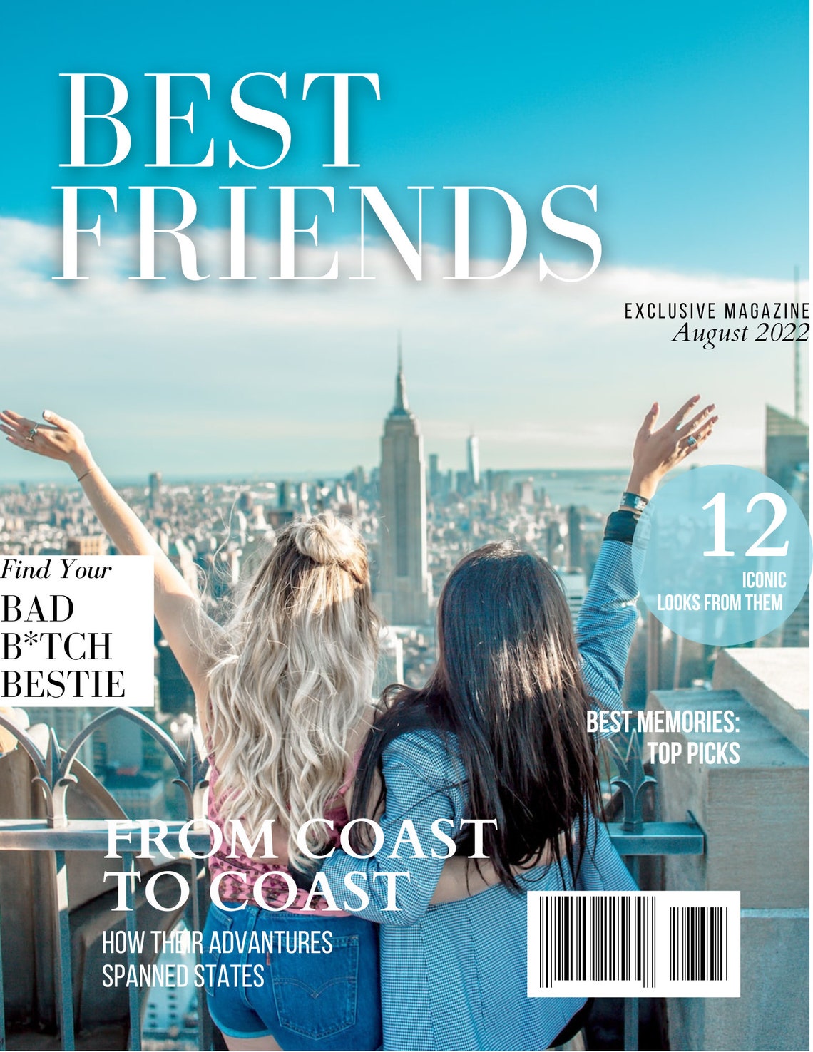 Best Friends Custom Magazine Cover, Best Friend Birthday Gift, Best ...