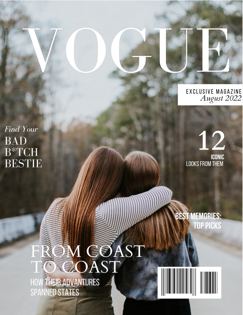 Best Friends Custom Magazine Cover, Best Friend Birthday Gift, Best ...