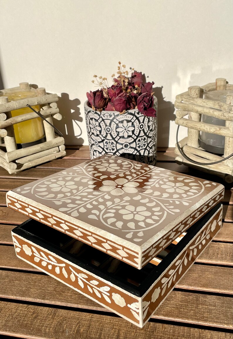 Decorative Box With Compartment Floral Jewelry Box Storage - Etsy