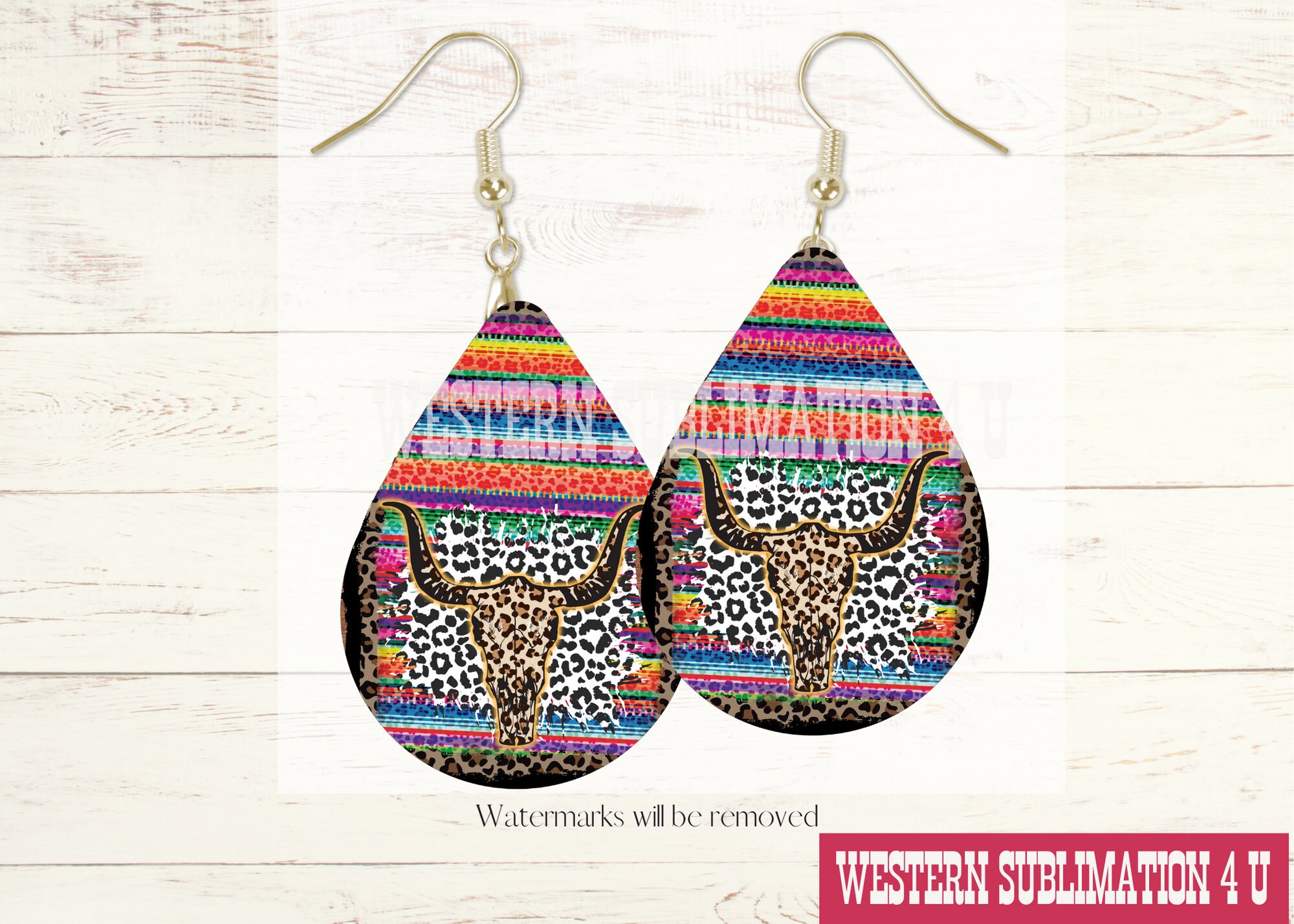 Western Earring Png Sublimation Design Teardrop Earring Template ...