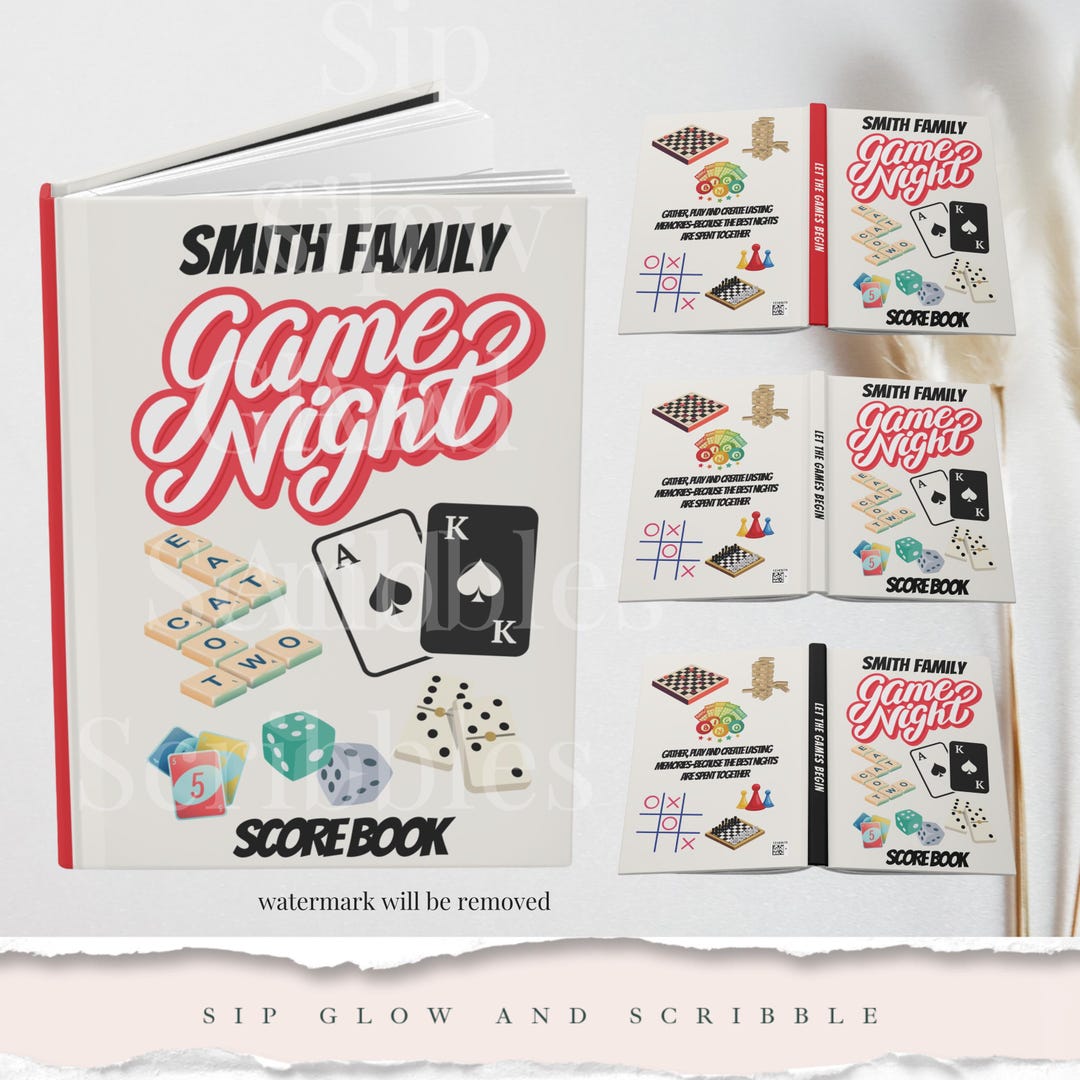 Custom Family Game Night Score Book Family Gaming Gift for Board Game ...